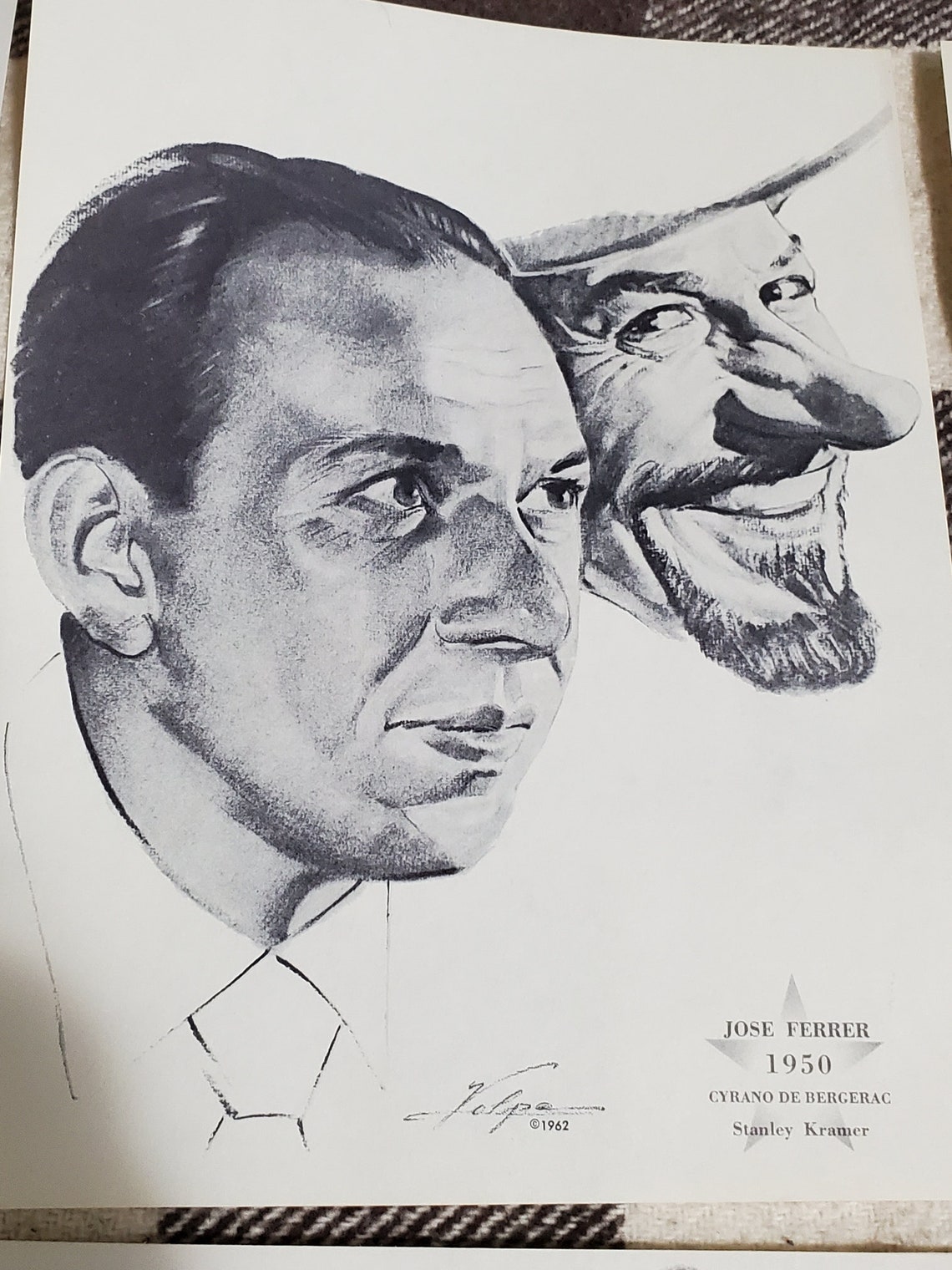 Nicholas Volpe 1962 Charcoal Sketches of Oscar Winners...art - Etsy Canada