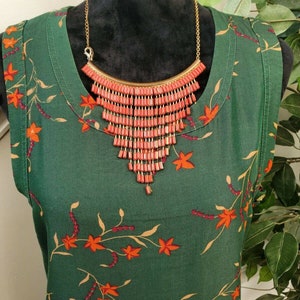 Vintage Original TY Wear Green Round Neck Sleeveless Knee Length Dress ...