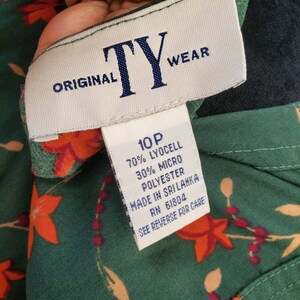 Vintage Original TY Wear Green Round Neck Sleeveless Knee Length Dress ...