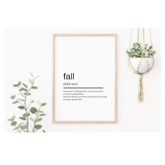 FALL DEFINITION PRINT Digital Download Print Instant Download - Etsy