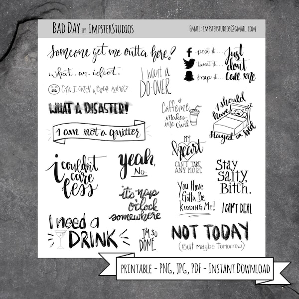 Bad Day Stickers - Etsy