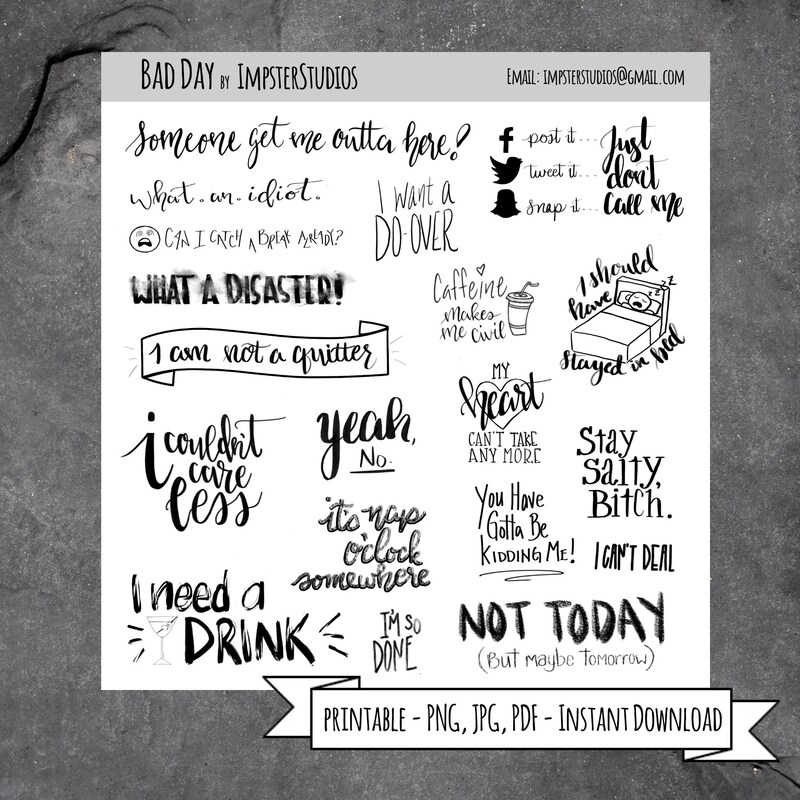 Bad Day Stickers - Etsy