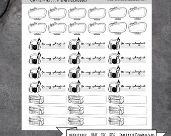 Printable Currently Stickers - Etsy