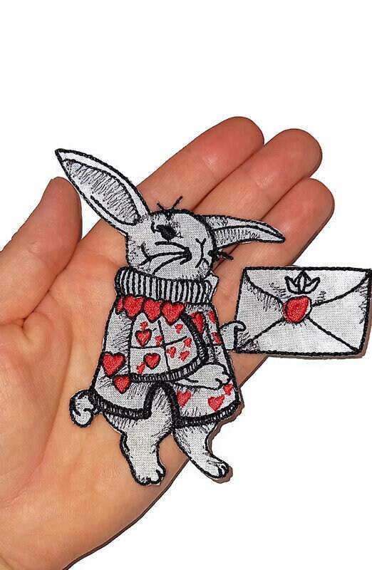 White Rabbit Patch, Alice in Wonderland, Large Iron-on Patch - Etsy