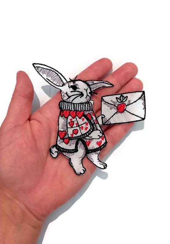 White Rabbit Patch, Alice in Wonderland, Large Iron-on Patch - Etsy