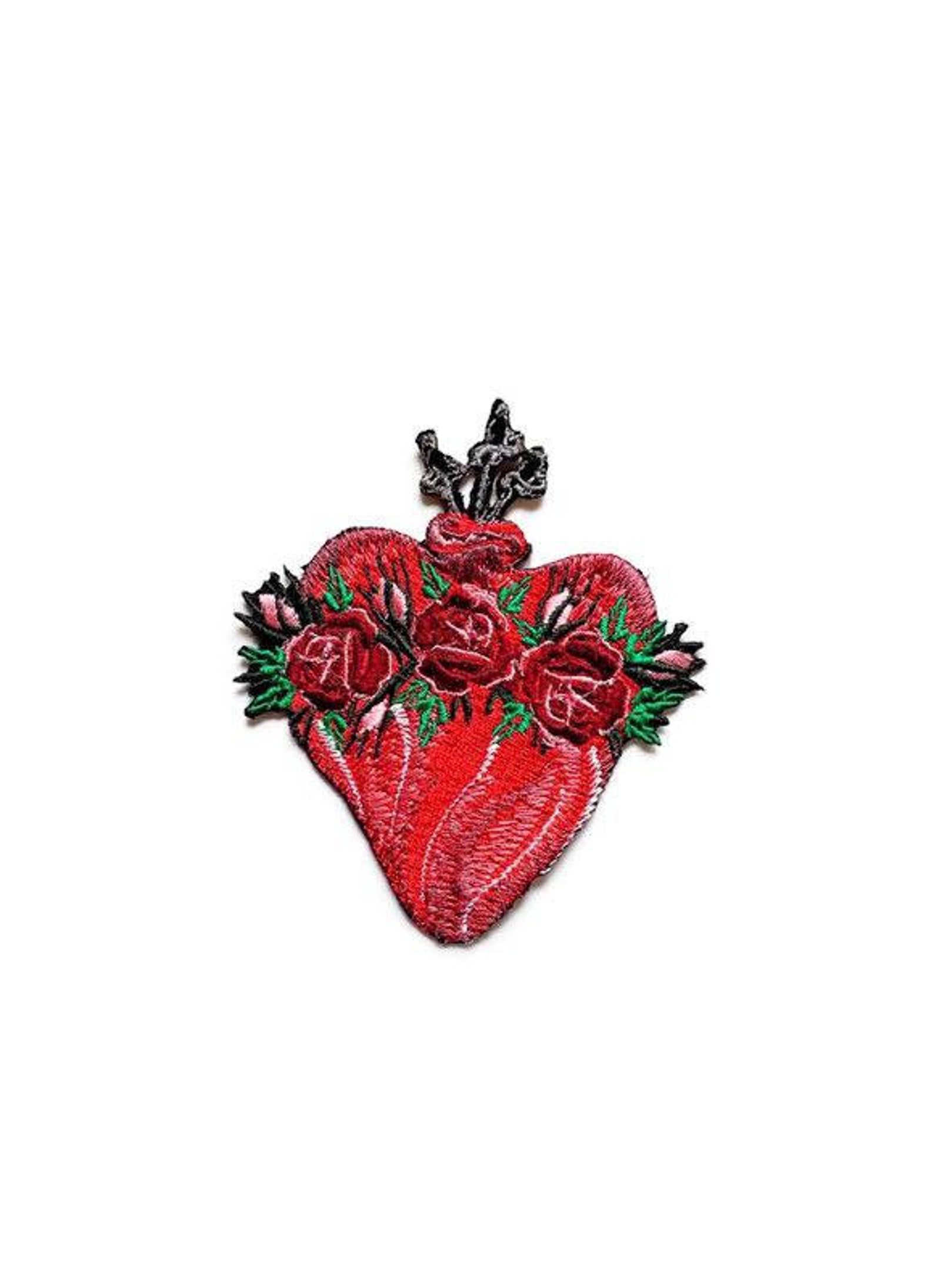 Sacred Heart Virgin Mary•rose•large Patch Embroidered Iron-on - Etsy