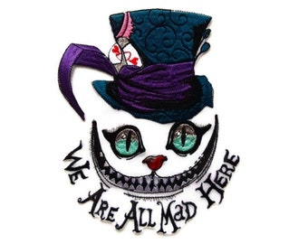 Cheshire Cat Alice In Wonderland Patch Iron On Etsy