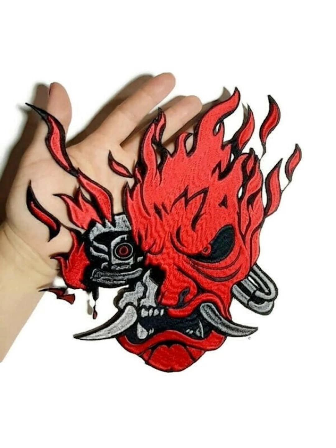 Cyber Patch, Backpack Patch, Samurai, Oni Demon Patch, Embroidered Iron ...