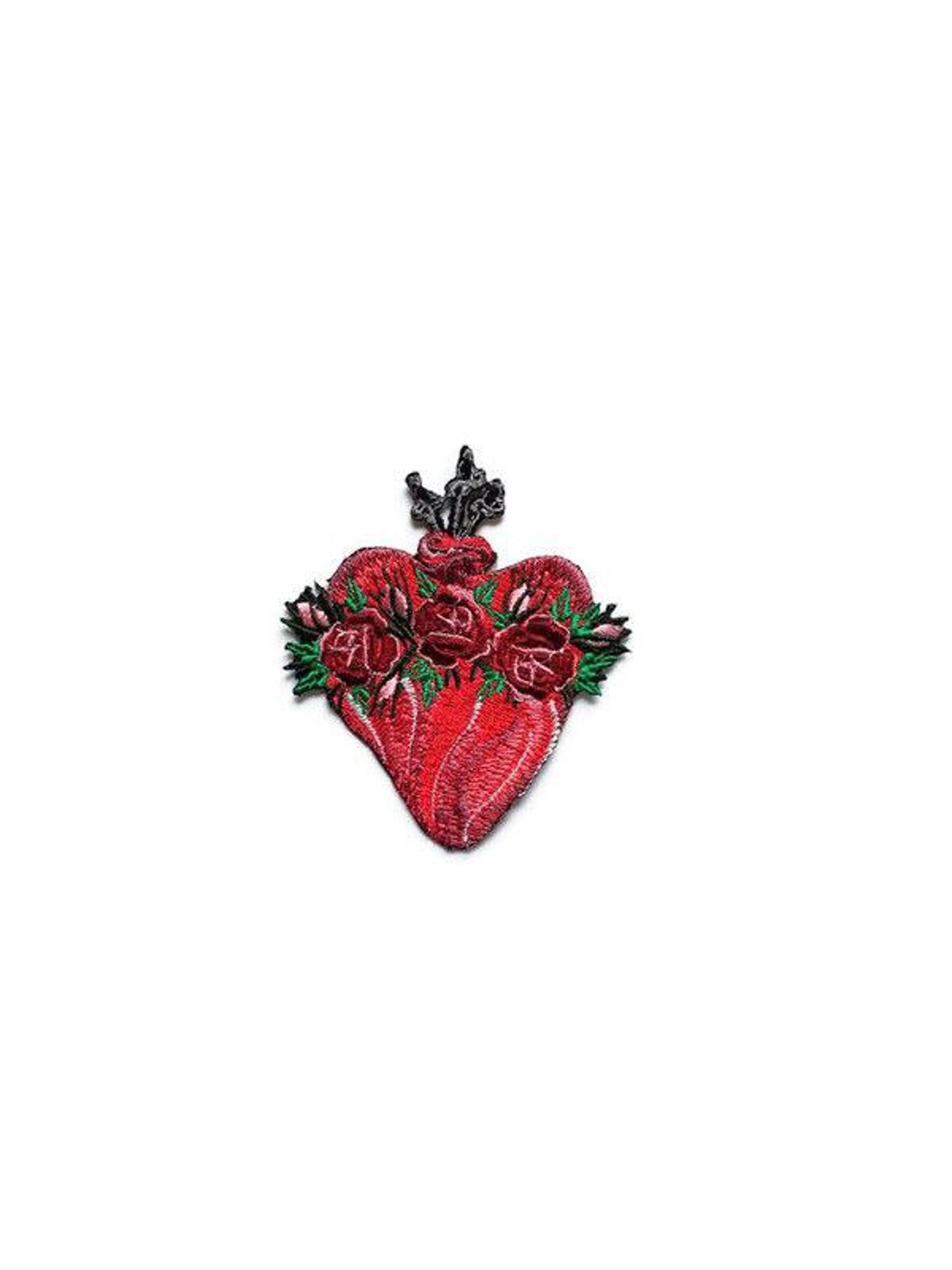 Sacred Heart Virgin Mary•rose•large Patch Embroidered Iron-on - Etsy
