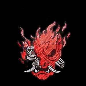 Cyber Patch, Backpack Patch, Samurai, Oni Demon Patch, Embroidered Iron ...