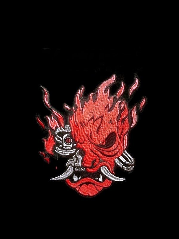 Cyber Patch, Backpack Patch, Samurai, Oni Demon Patch, Embroidered Iron ...