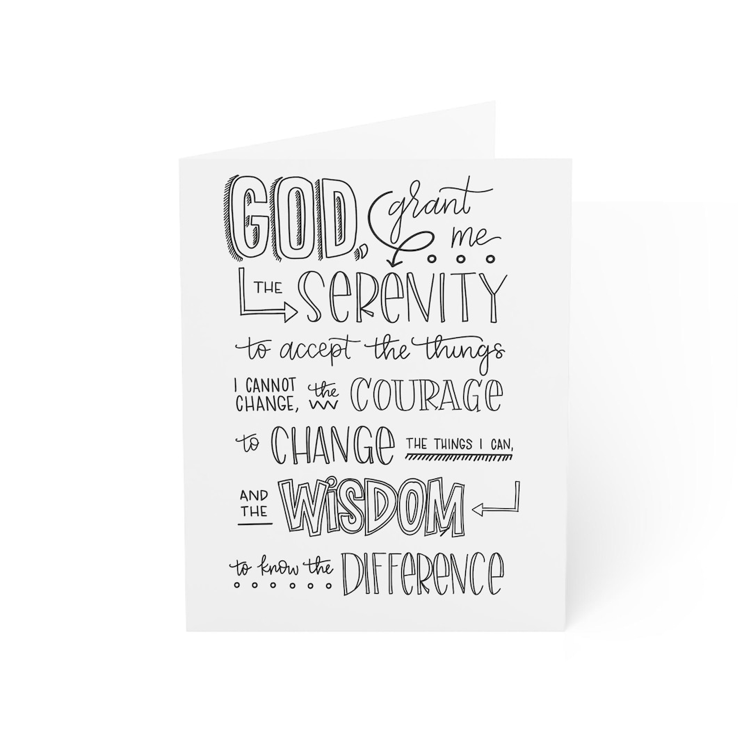 Greeting Cards, Serenity Prayer, Recovery Gift, Sobriety Support ...