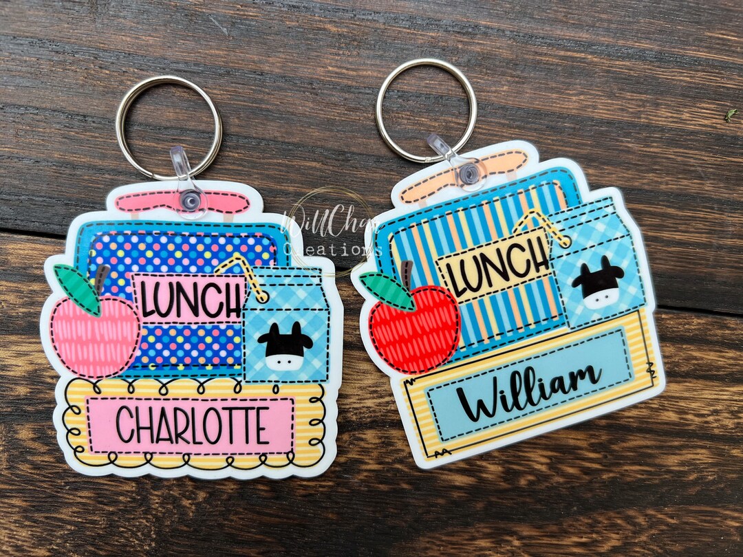 Personalized Kids Lunch Box Bag Tag - Acrylic Bag Tag - Lunch Box Label ...