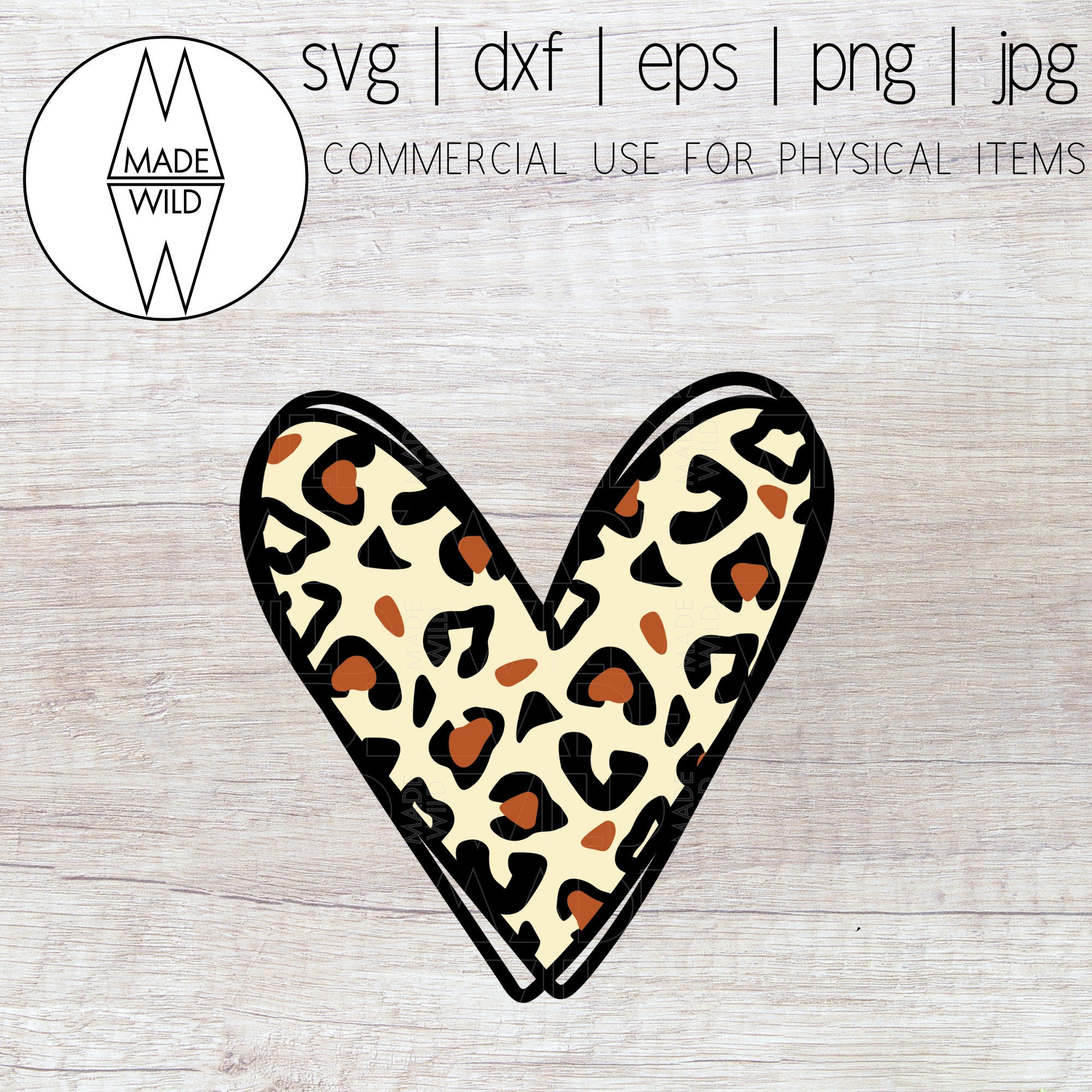 Leopard Heart SVG Leopard Print SVG Leopard Heart PNG | Etsy
