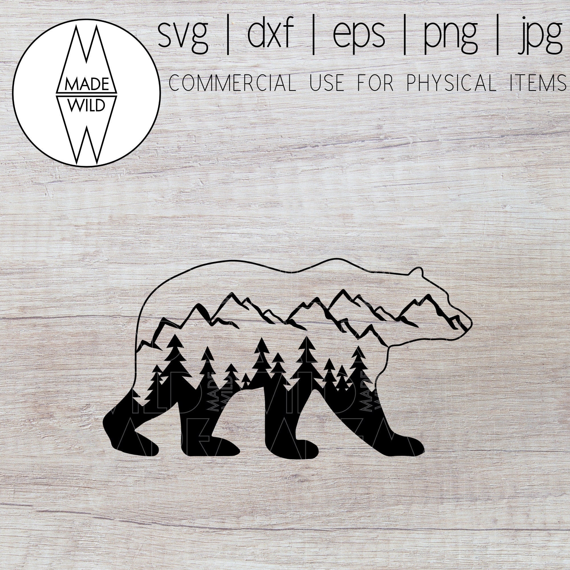 Mountain Bear SVG Bear SVG Adventure SVG Mountain Bear Wall Art ...