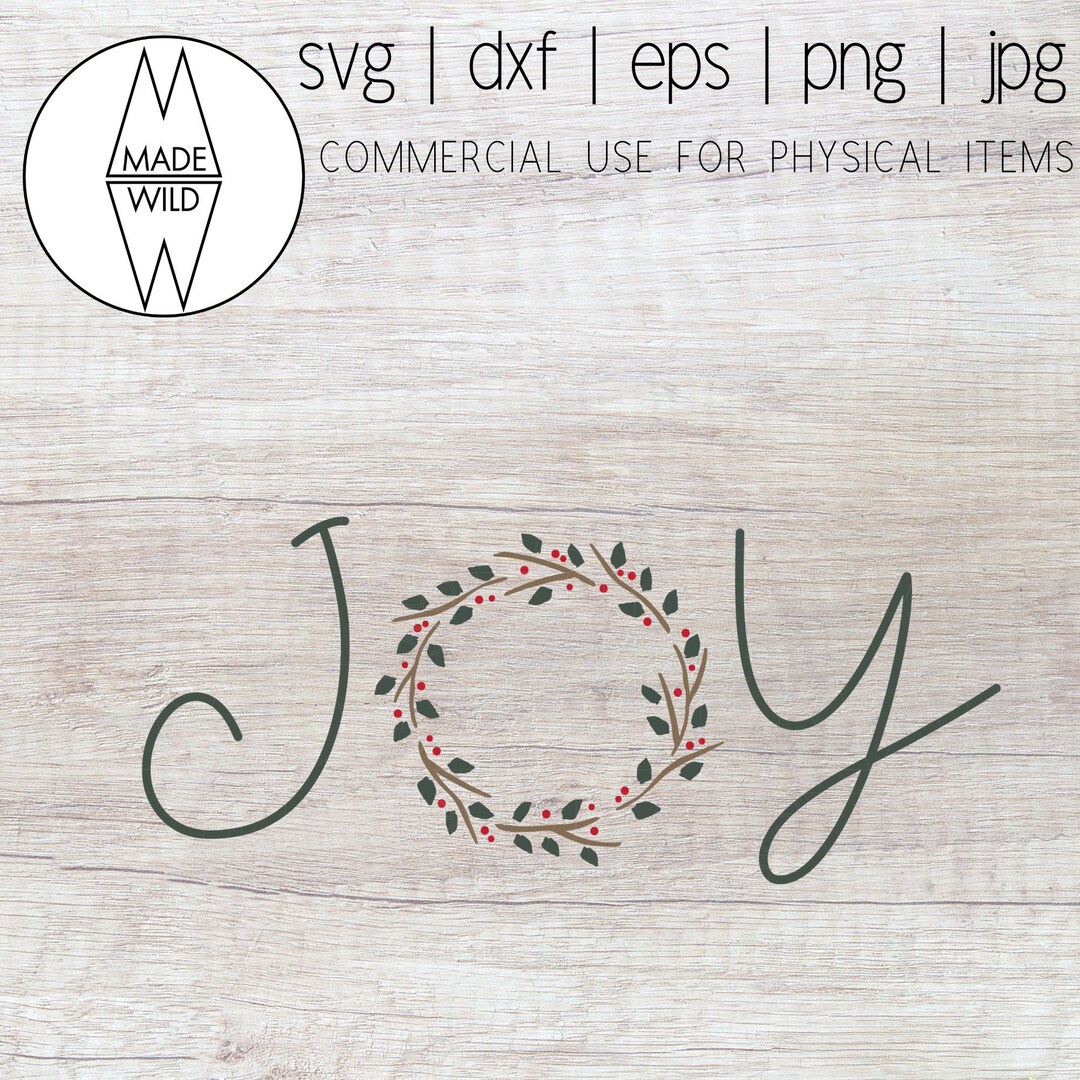 Joy SVG | Christmas SVG | Joy Wreath SVG | Joy Png | Christmas Png ...