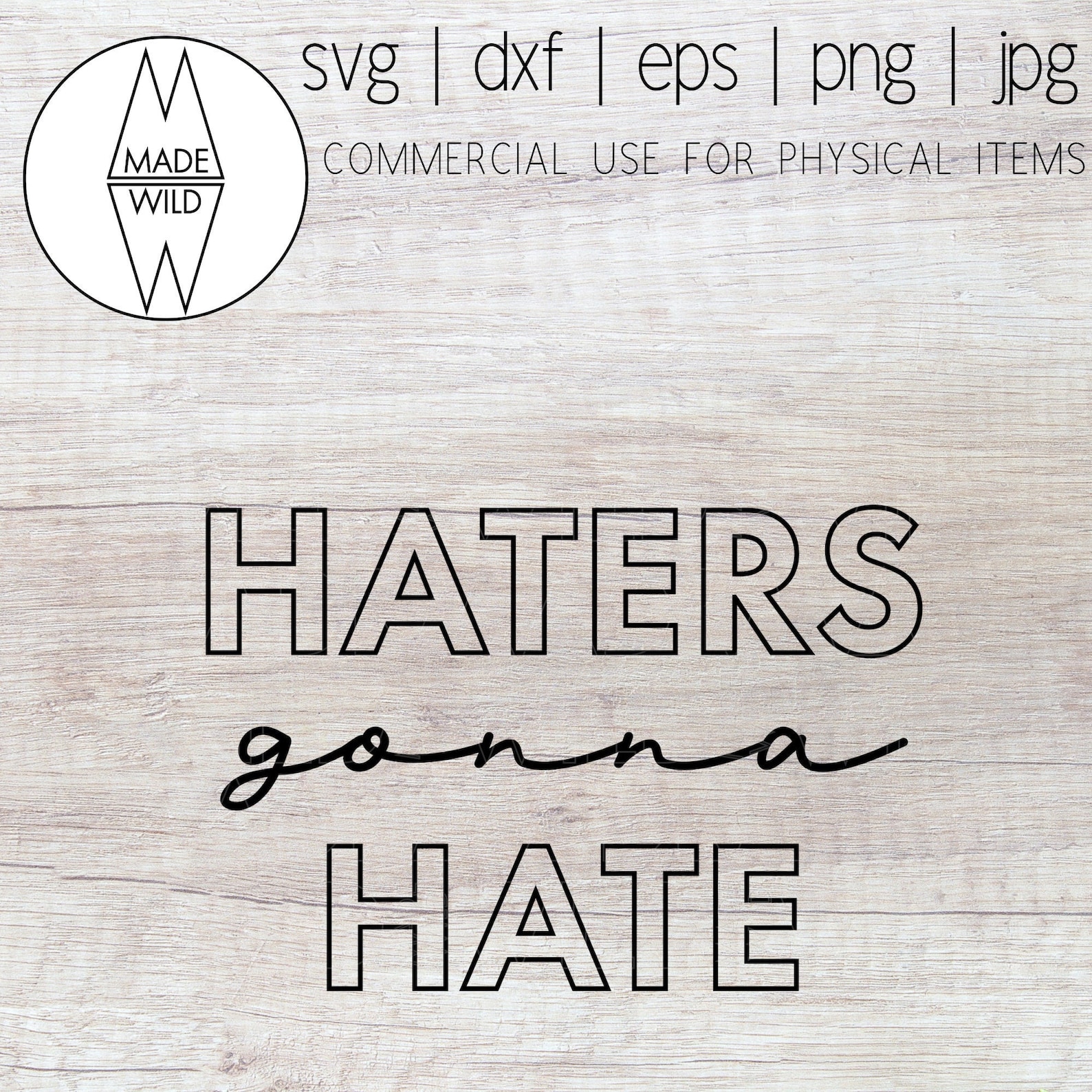 Haters Gonna Hate SVG Stop Hate SVG Love SVG Svg Designs - Etsy