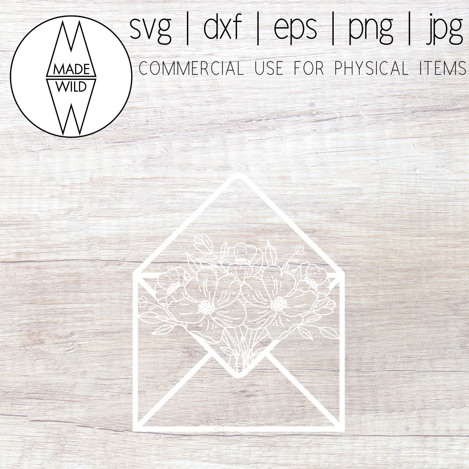 Envelope With Flowers SVG Valentines Day SVG Wildflower - Etsy