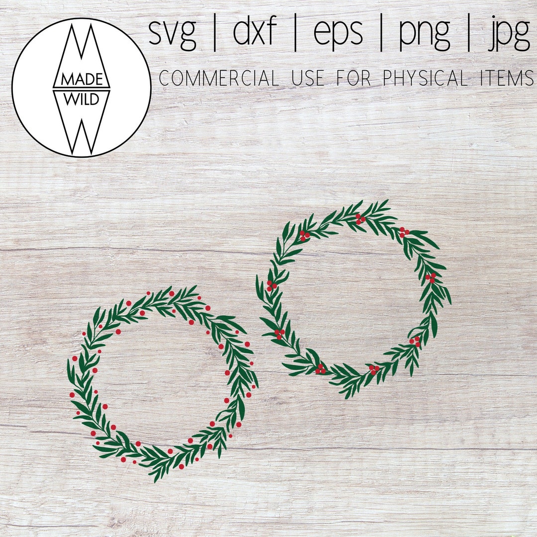 Wreath SVG | Holiday Wreath SVG | Christmas Wreath SVG | Holly Berry ...