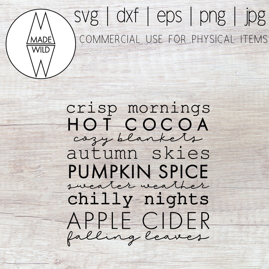 Fall Words PNG | Fall Words SVG | Fall SVG | Fall List Svg | Fall Words ...