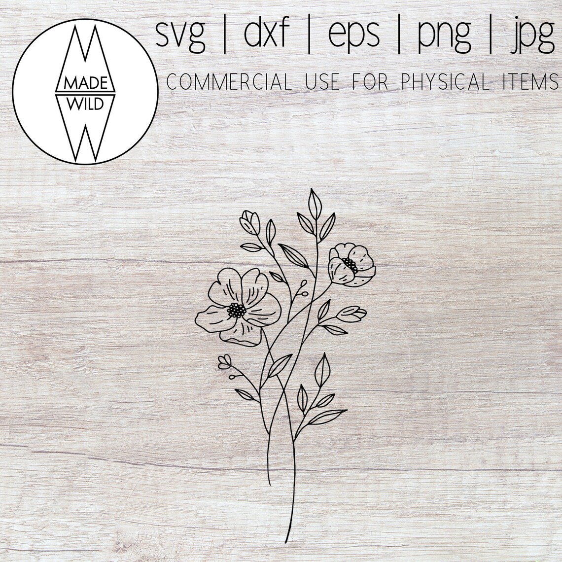 Hand Drawn Flower SVG Handdrawn Flowers SVG Handdrawn - Etsy