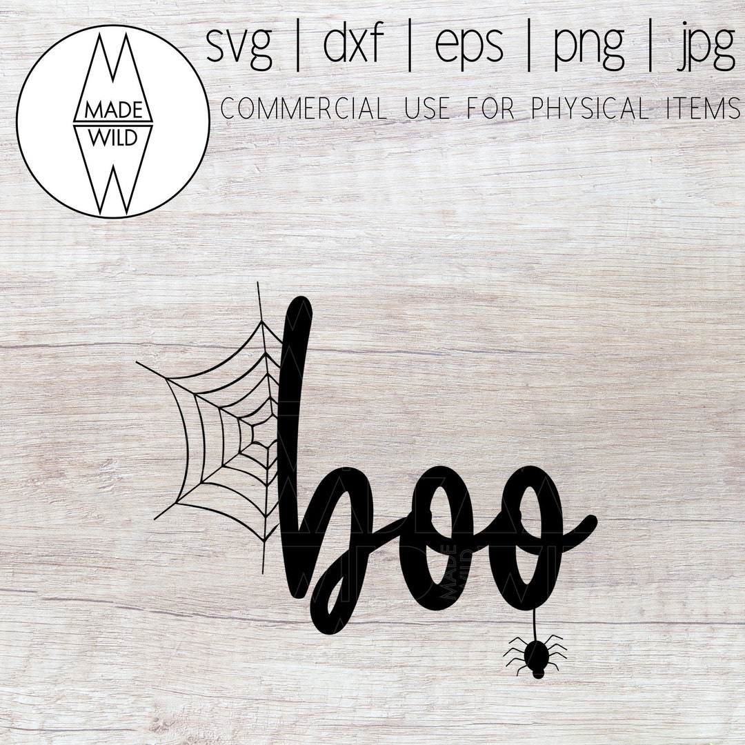 Boo SVG | Spider Web SVG | Spider SVG | Boo Decor | Spider Web Cut File ...
