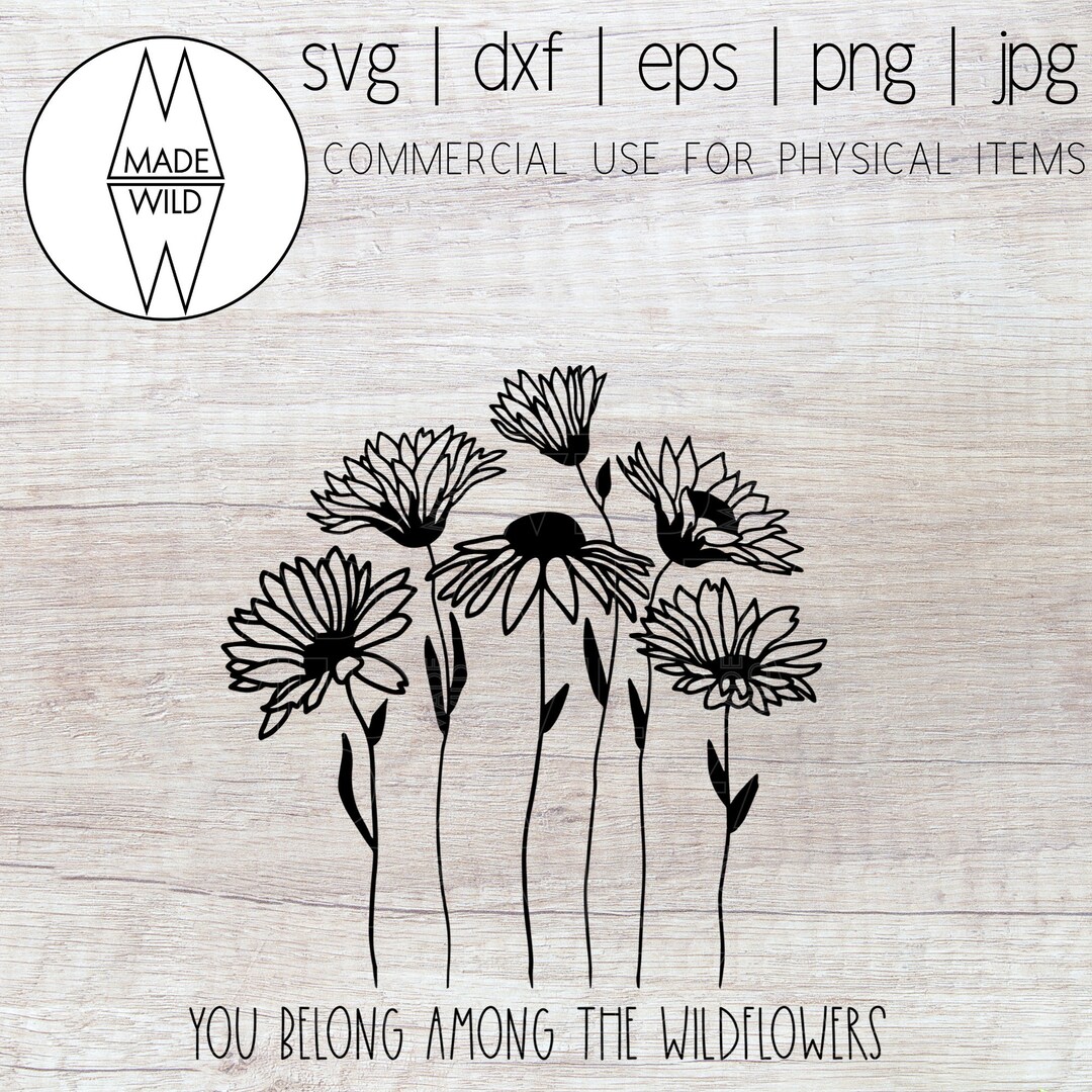 Wildflower SVG | Flower SVG | Wildflower | Wildflower Print | Handdrawn ...