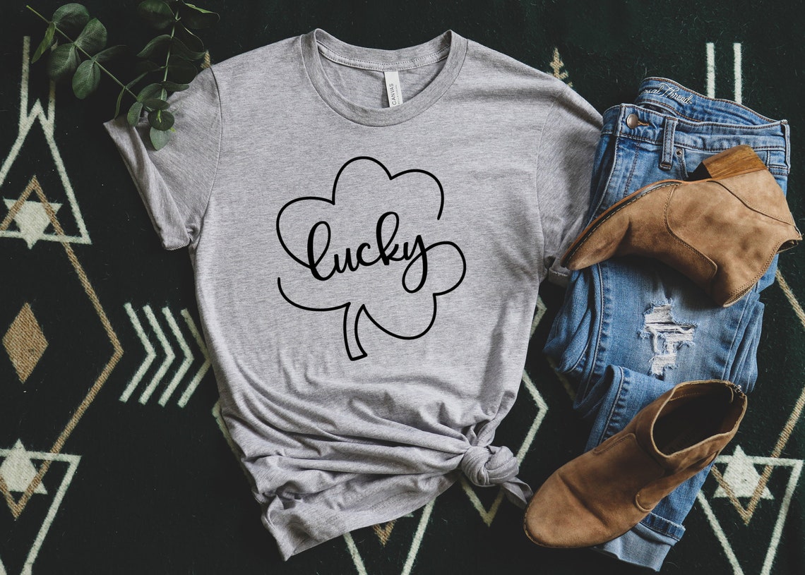 Lucky SVG St Patricks Day Svg Shamrock SVG Clover SVG - Etsy