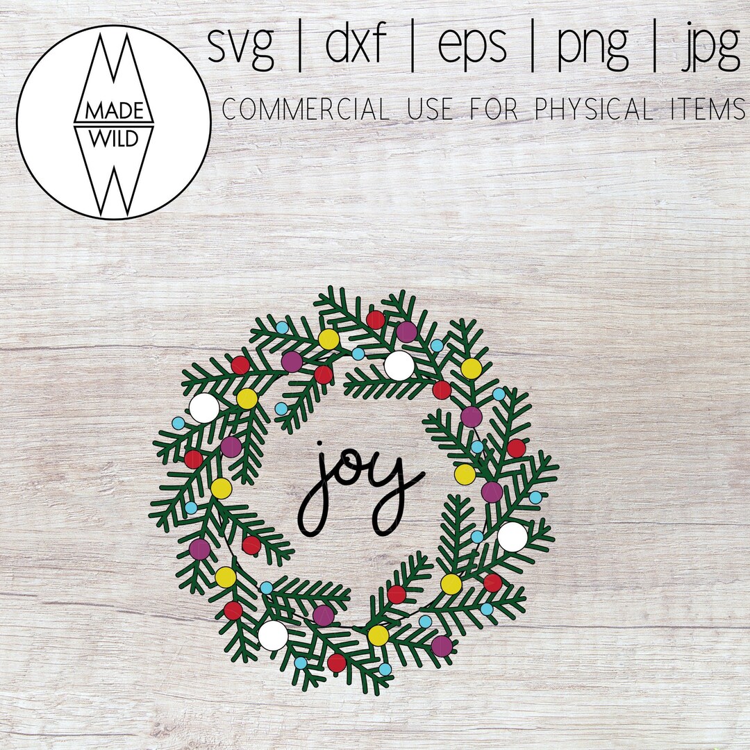 Christmas Wreath | Joy SVG | Joy to the World | Joy Wreath SVG | Svg ...