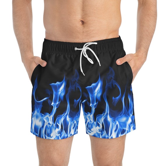 Blue Flame Swim Trunks - Etsy