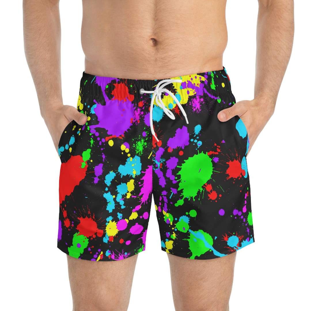 Paint Splatter Swim Trunks - Etsy