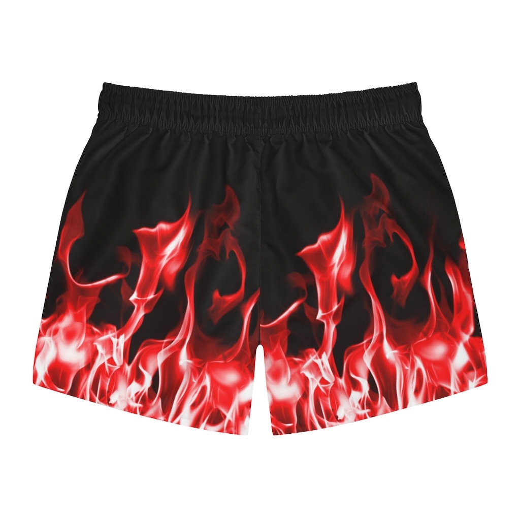 Red Flames Swim Trunks - Etsy