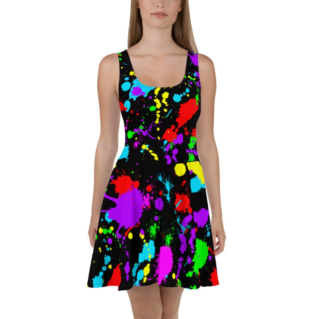 Paint Splatter Skater Dress - Etsy