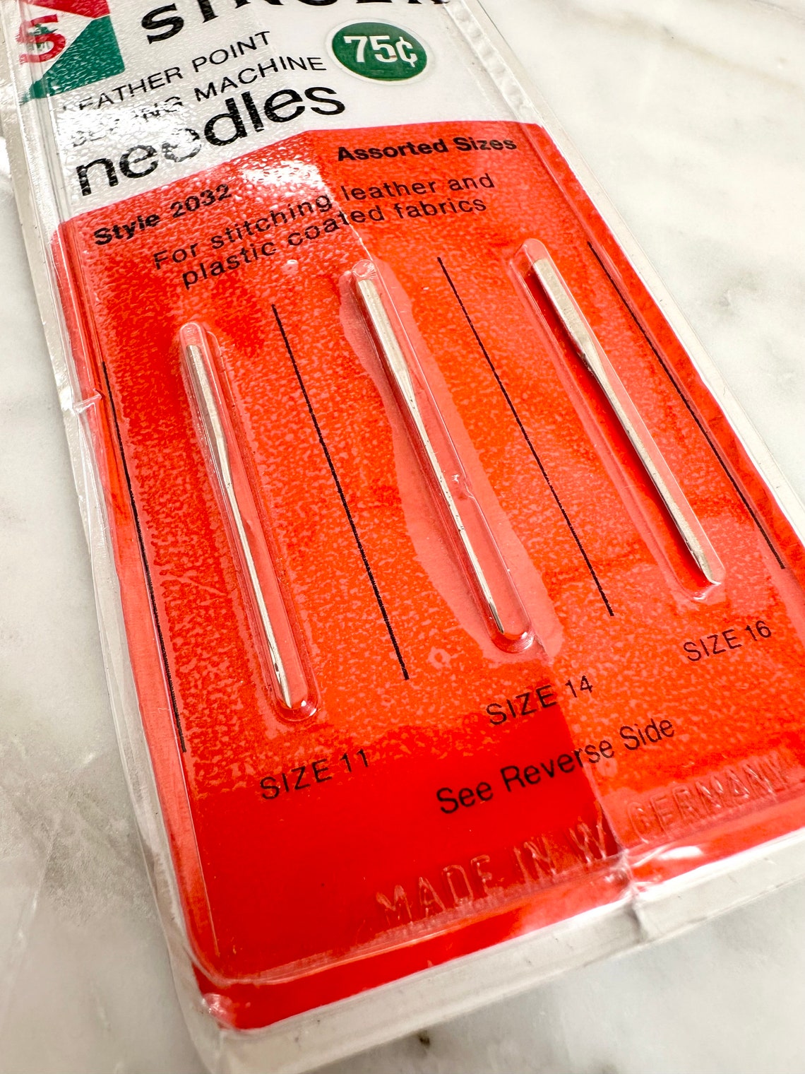 Vintage Singer Sewing Machine Needles Leather Point Style 2032 SIMS No ...