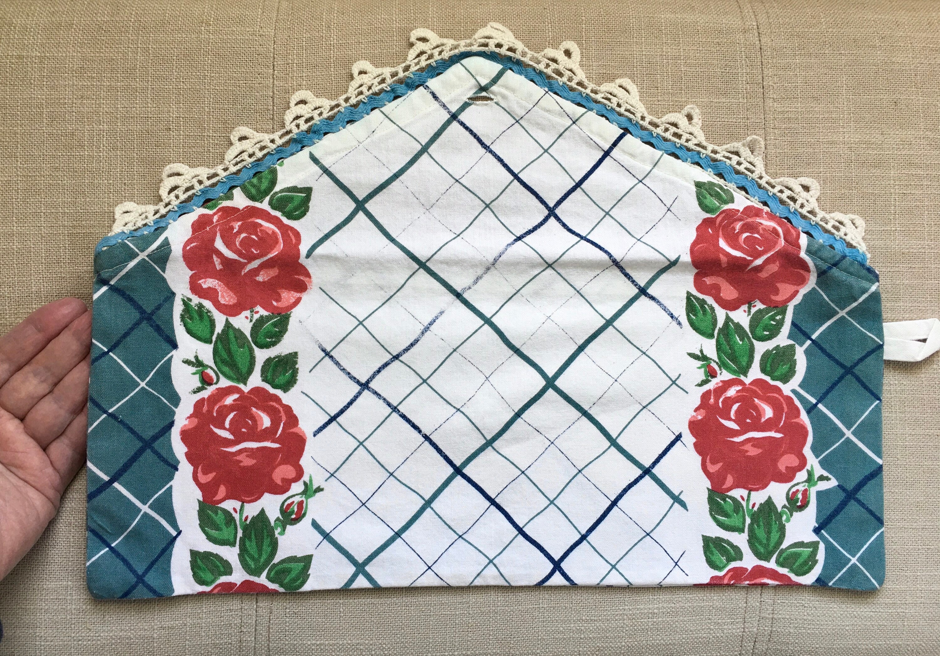 Envelope Style Cloth Storage Bag Vintage Tea Towel Sturdy Cotton ...