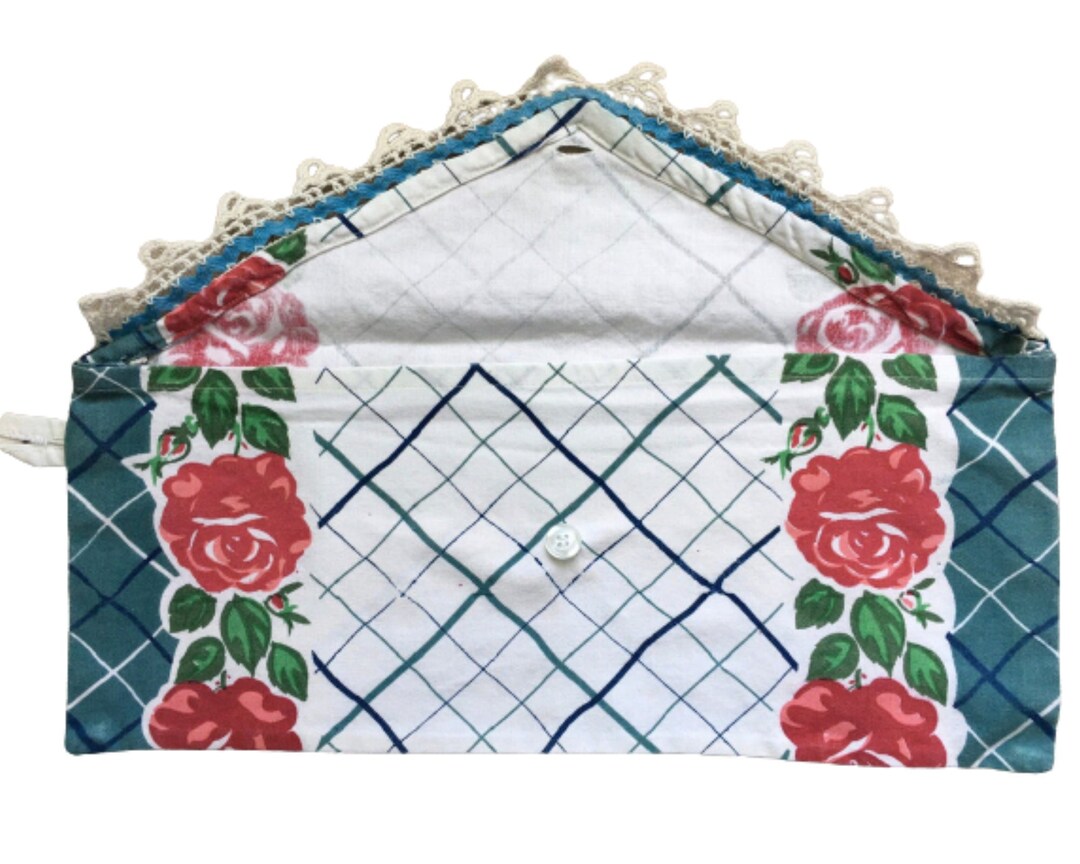 Envelope Style Cloth Storage Bag Vintage Tea Towel Sturdy Cotton ...
