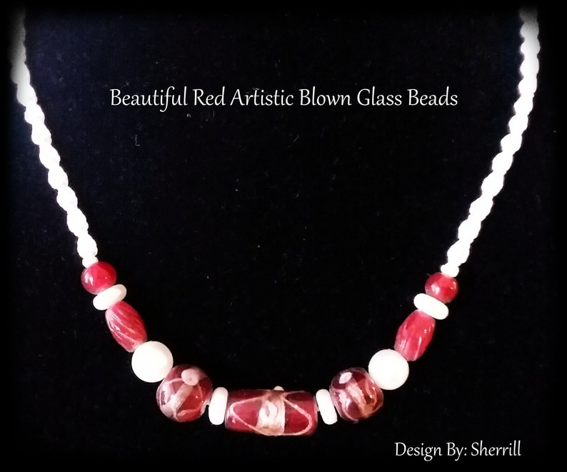 Handcrafted Macrame Necklace Murano Glass Bead Necklace Unique - Etsy