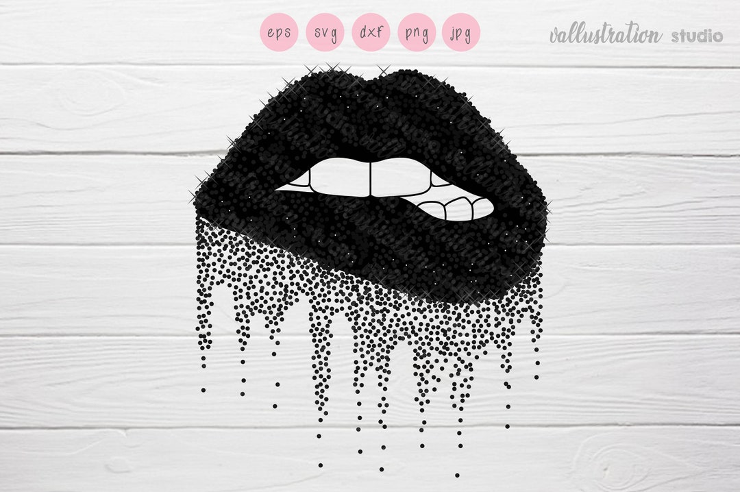 Svg Lips Diamond Bite Drip, Lips Drip, Cuttable Design, DXF, EPS SC149 ...