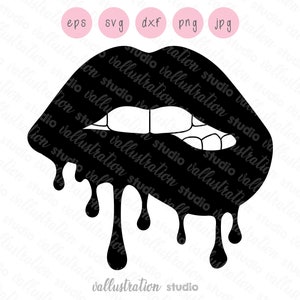 Svg Lips Bite Drip, Lips Drip, Cuttable Design, DXF, EPS SC081 - Etsy