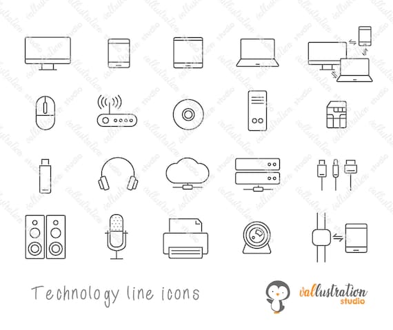 Computer Outline Clip Art
