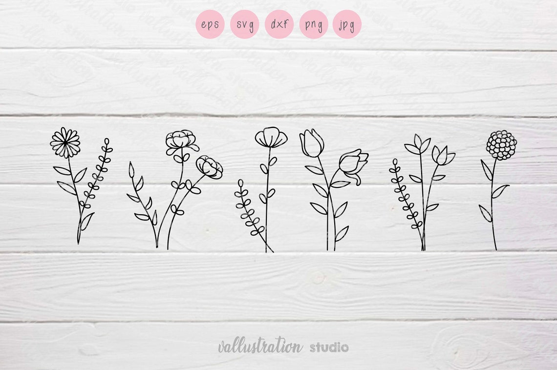 Florals Flowers Summer Spring Leaves Cuttable Design SVG | Etsy