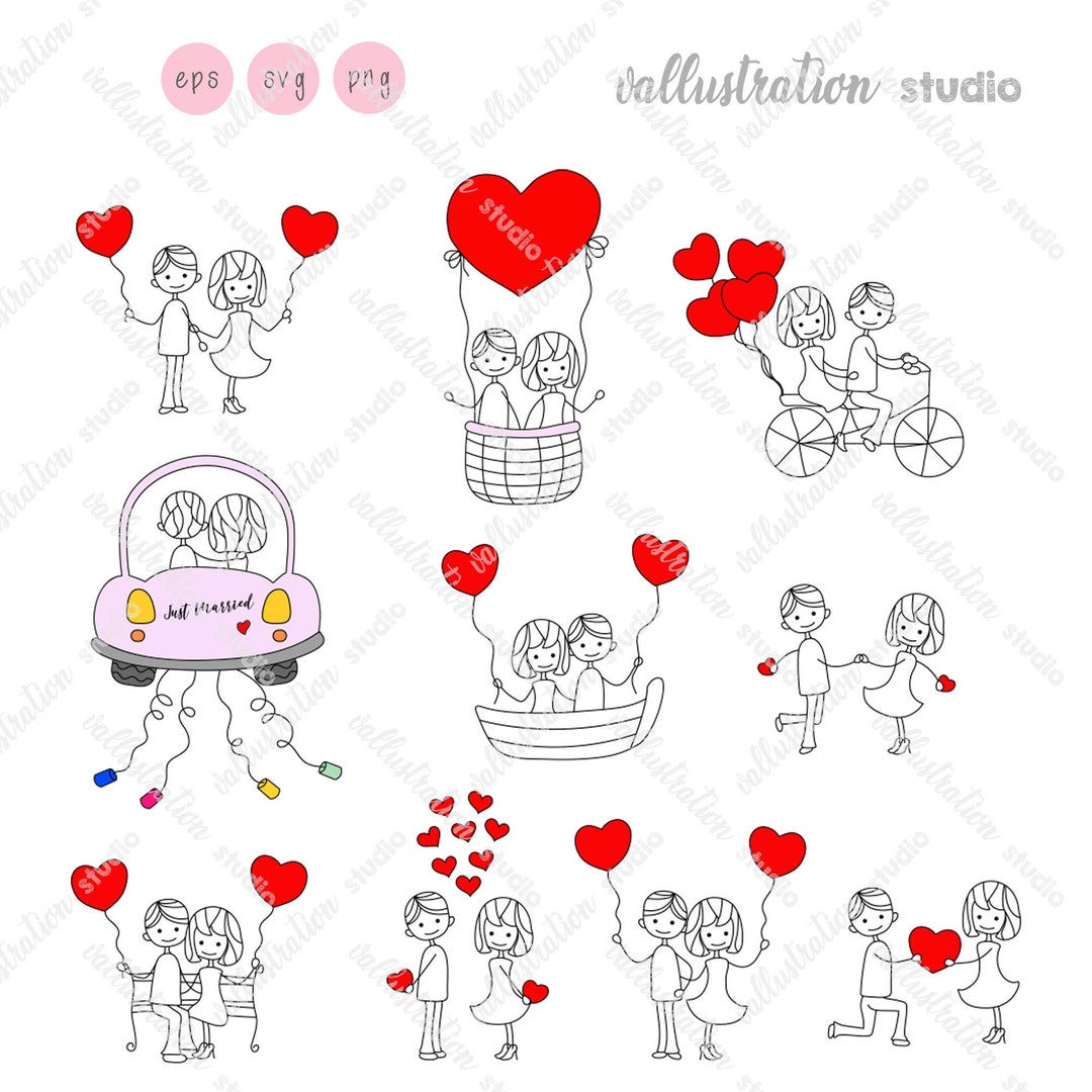 Wedding Stick Figure Doodle,wedding Clipart,wedding Png,couple Clipart ...