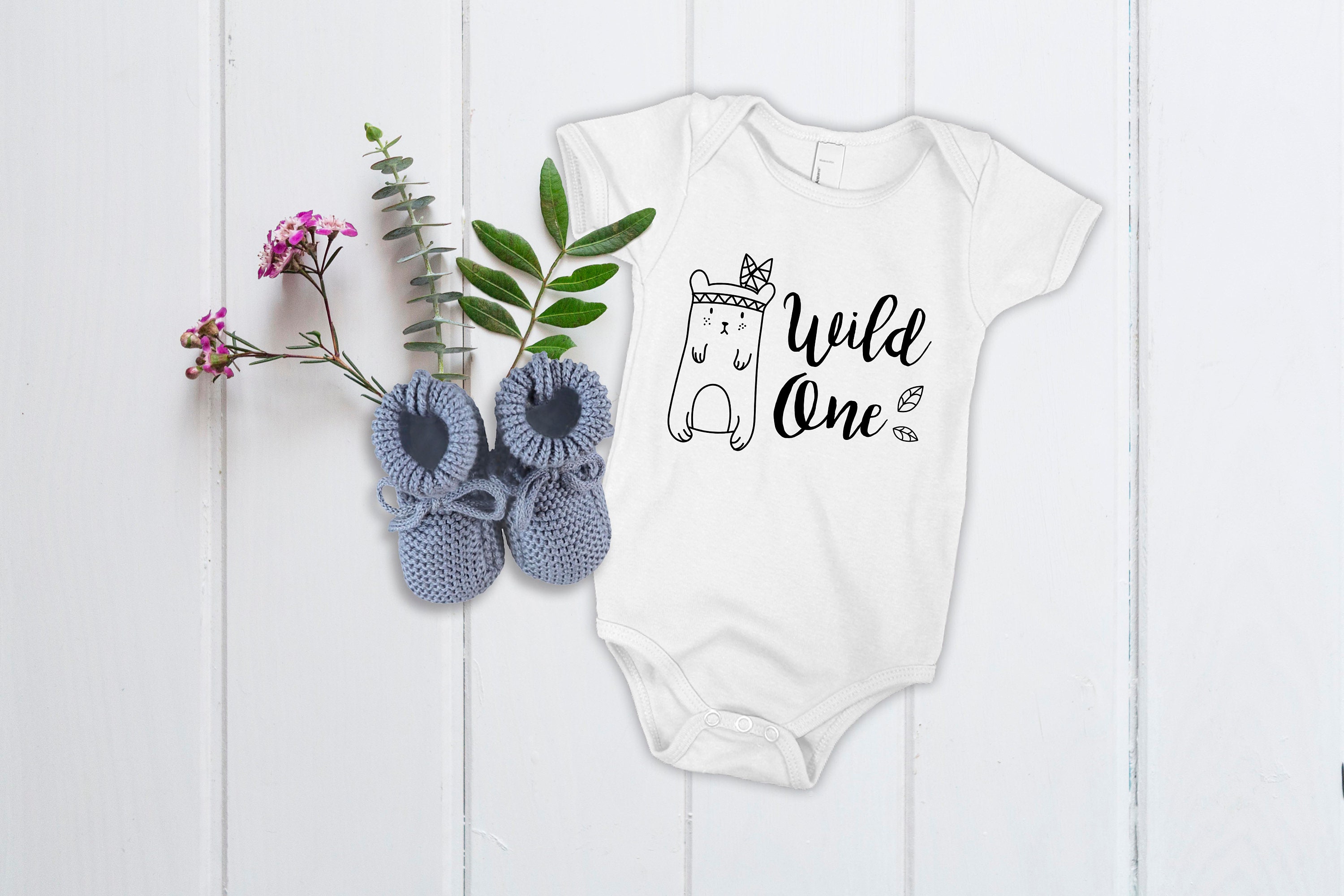 Svg Wild One Bear Bear Doodle Onesie Baby Baby Shower | Etsy