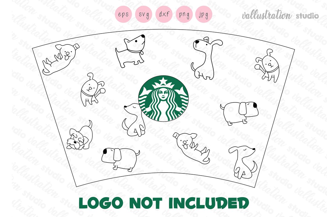 Dog Starbucks, Pets, Dog, Paw, Full Wrap 24oz Venti Cold Cup Svg ...