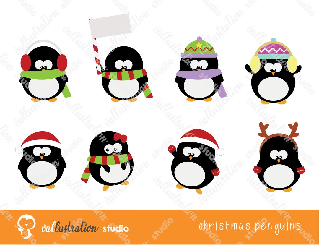 Christmas Penguins Clipart, Christmas Clip Art, Christmas Png, Kids ...
