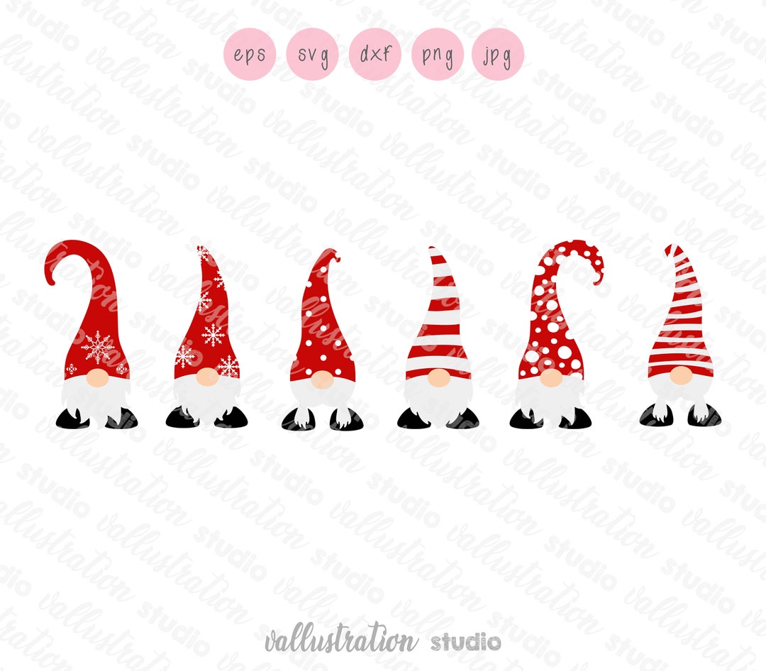 Gnome Christmas Cuttable Design, SVG, DXF, EPS Design File Silhouettes ...