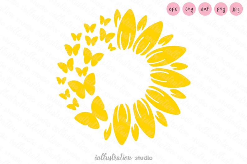 Florals Svg Sunflowers Svg Butterflies Butterfly Cuttable | Etsy