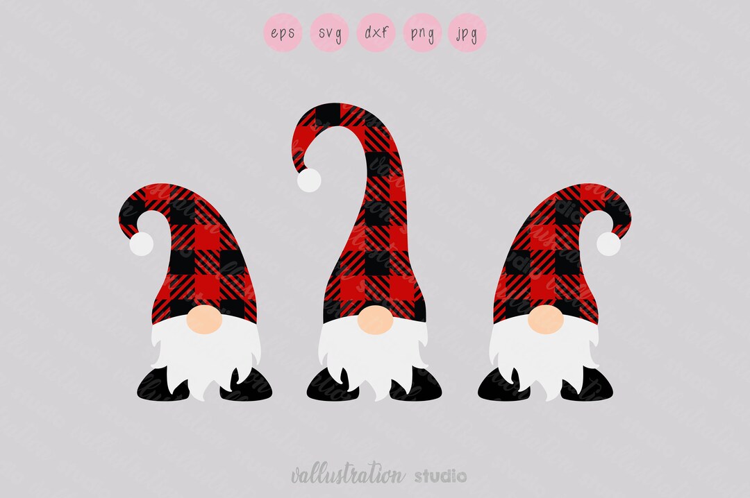 Gnome Christmas Cuttable Design, SVG, DXF, EPS Design File Silhouettes ...