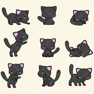 Cat Clip Art, Cute Cat Clipart, Kawaii Cat, Animals, Clip Art, PNG, SVG ...