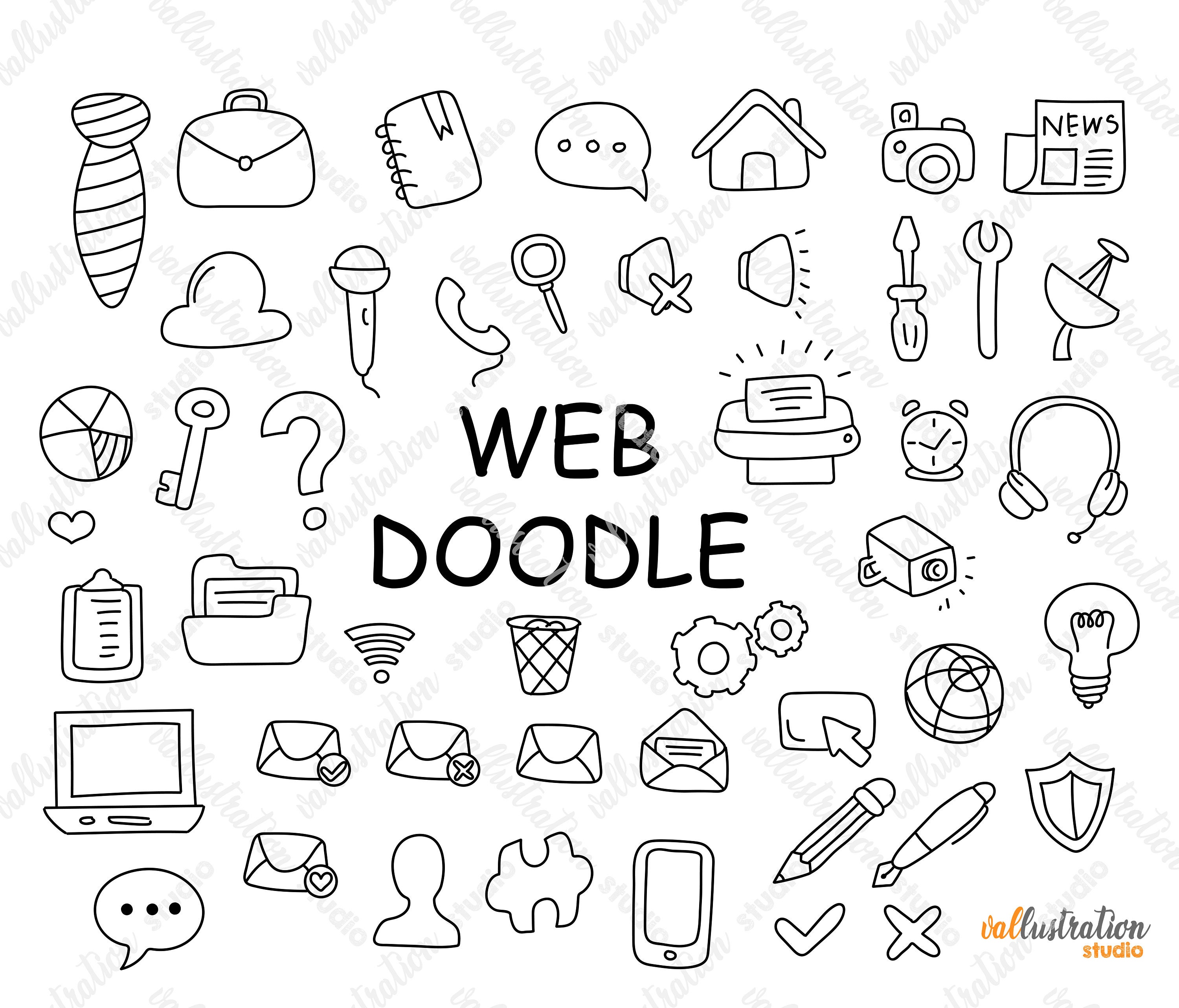 Business Web Doodle, Business Web Clip Art, Items Doodles, Transparent ...
